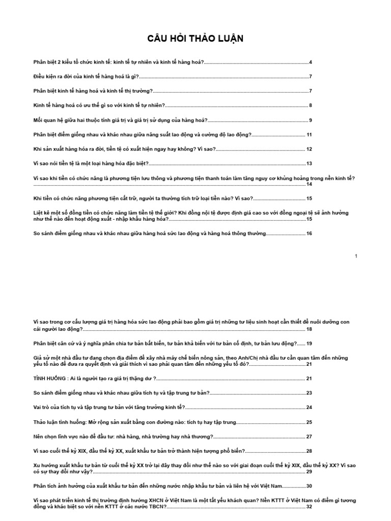 MLPE CÂU HỎI THẢO LUẬN | PDF