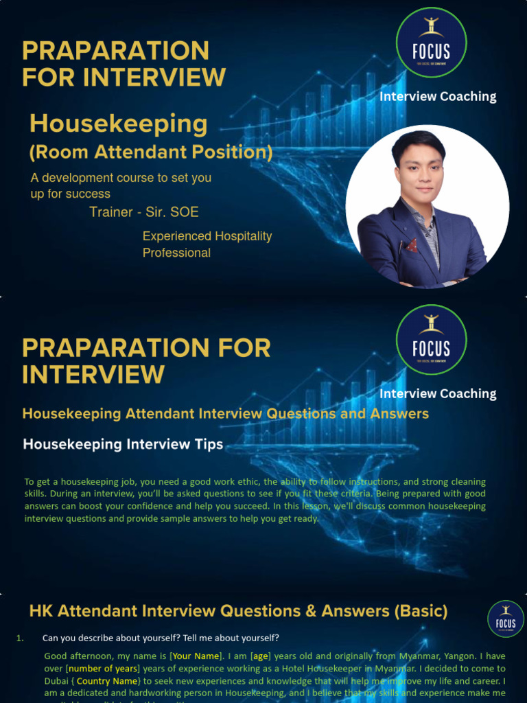 HK Interview Questions by Sir - Soe (10.7.2024) | PDF | Housekeeping HK Interview Questions by Sir - Soe (10.7.2024) | PDF | Housekeeping