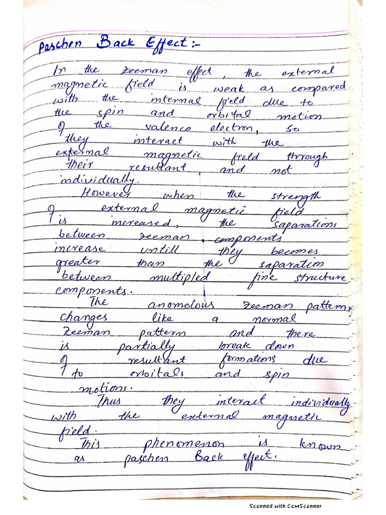 paschen back effect | PDF