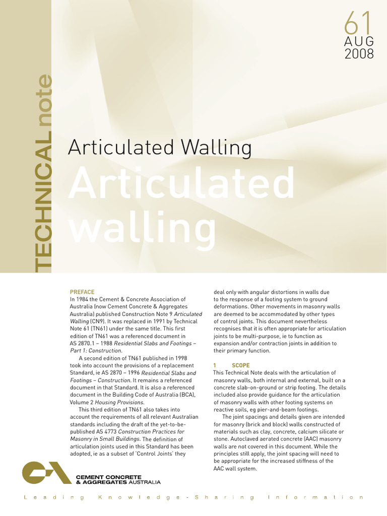 TN 61 Articulated Walling | PDF | Concrete | Wall