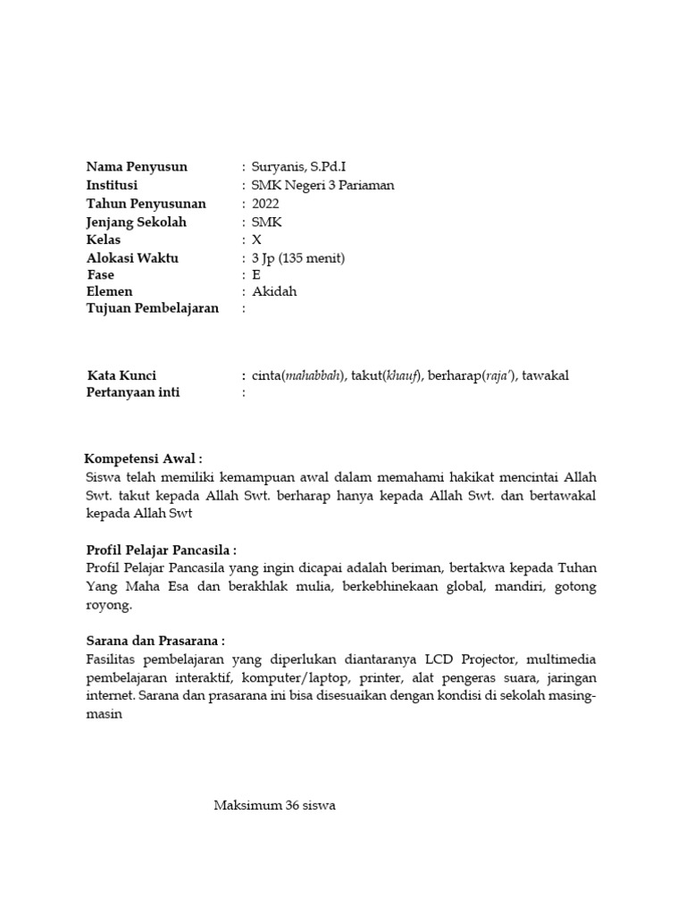 Modul Kd 1 Tentang Etos Kerja Pdf