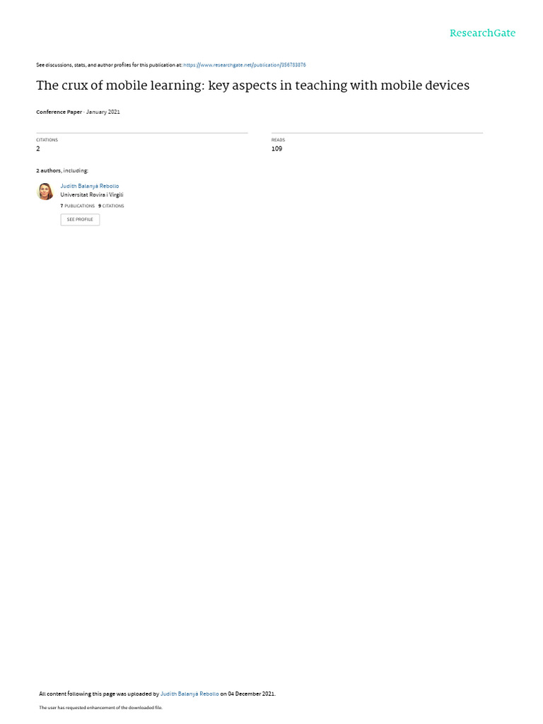 .Trashed 1722146051 ThecruxofMobileLearning2021 | PDF | Educational Technology | Learning