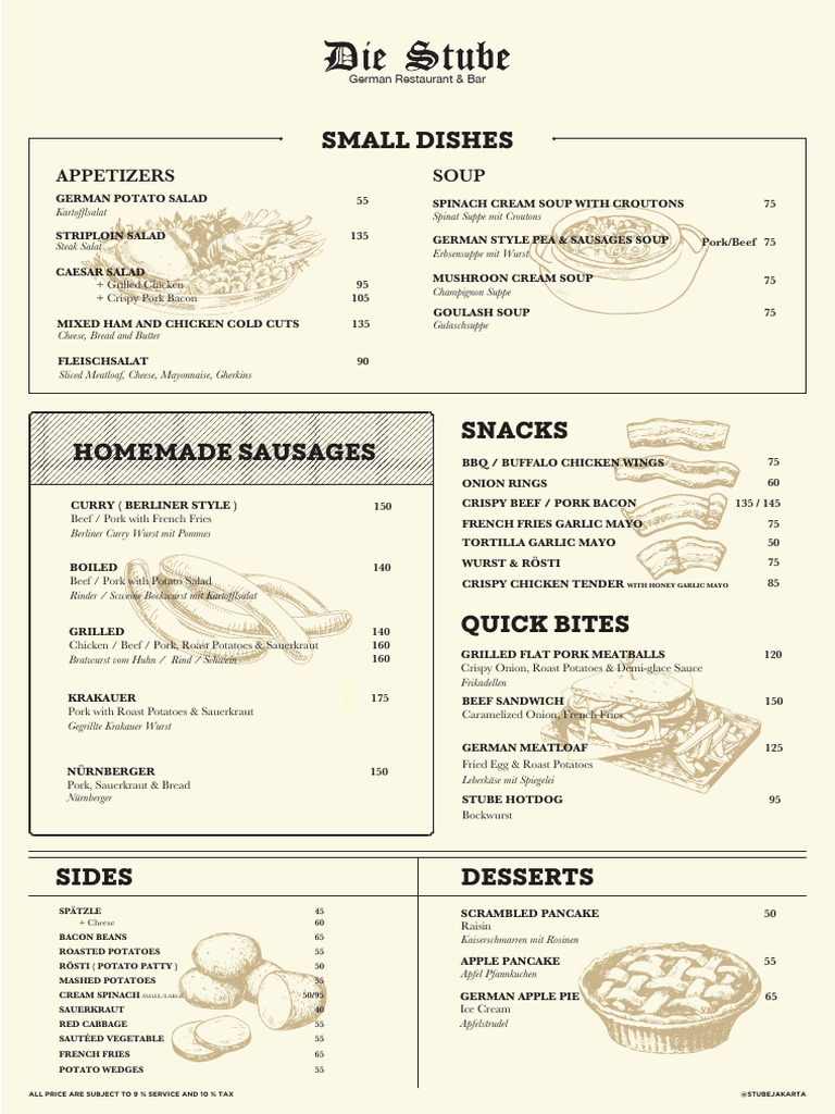 Die Stube Menu | PDF | Cuisine | Foods
