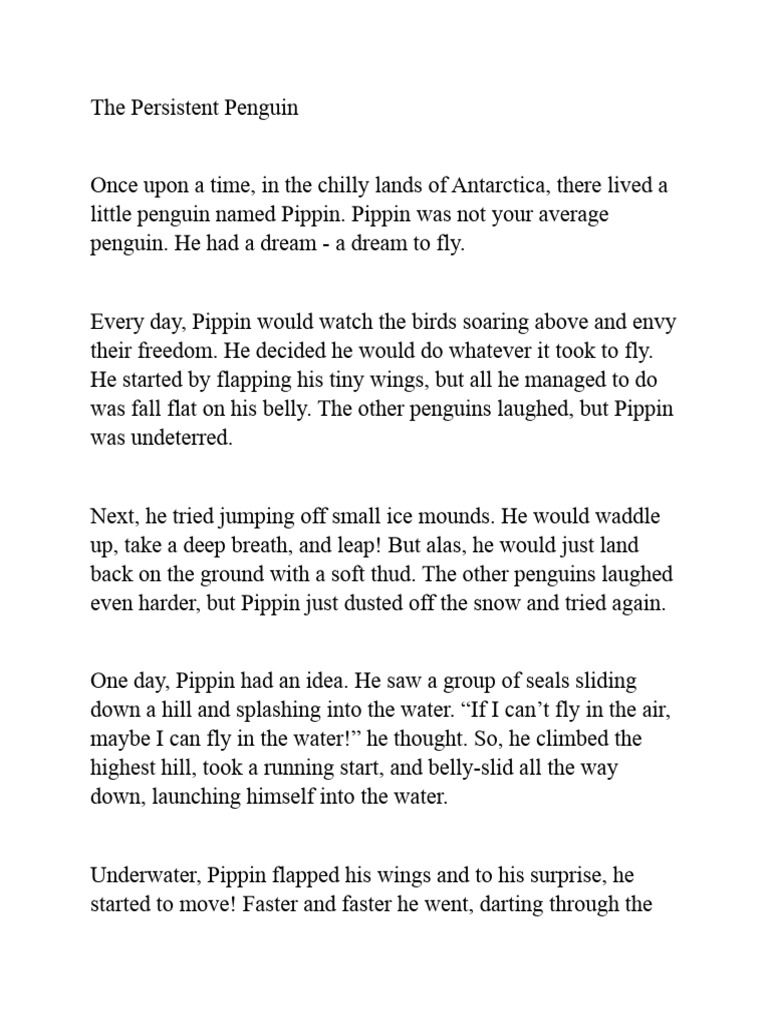 The Persistent Penguin | PDF | Poetry