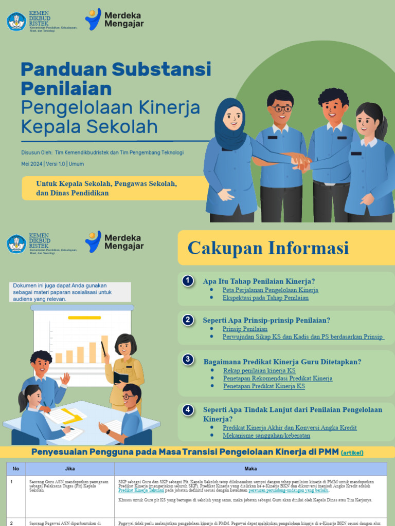 Panduan Substansi - Pengelolaan Kinerja Kepala Sekolah Tahap Penilaian | PDF | Karier ...