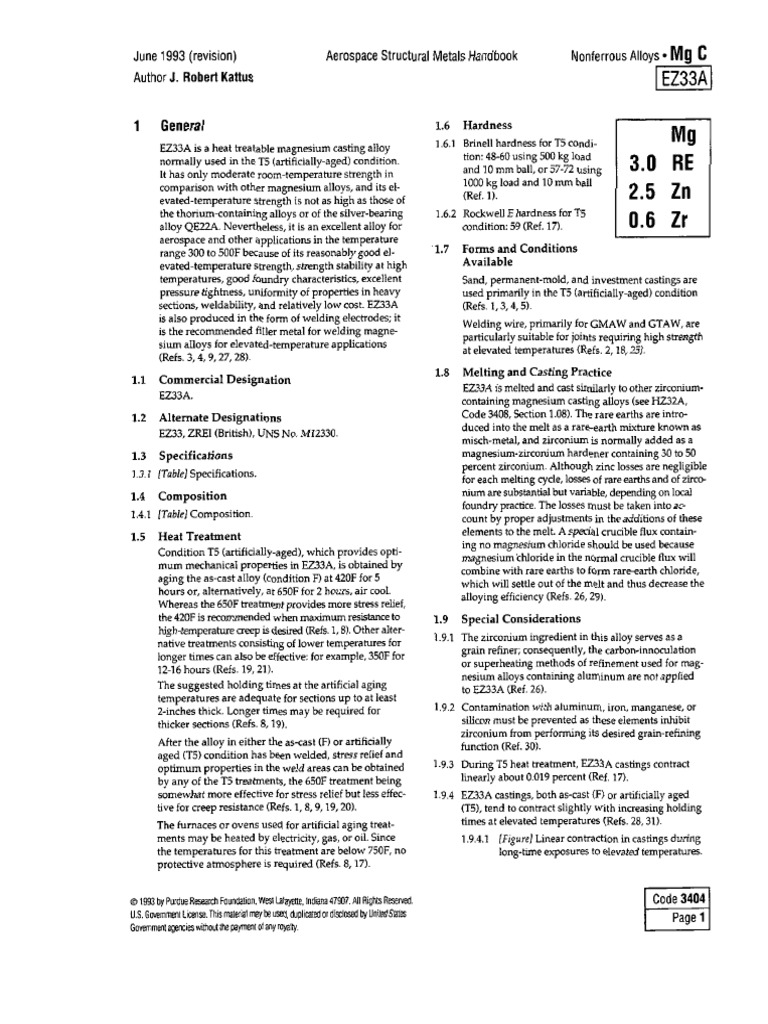 Aerospace Structural Metals Handbook ASMH, Magnesium Alloys | PDF | Corrosion | Deformation ...