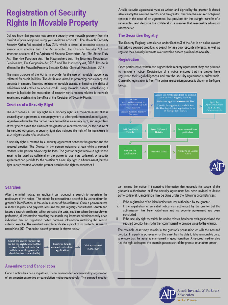 Registration of Security Rights in Movable Property | PDF | Security ...