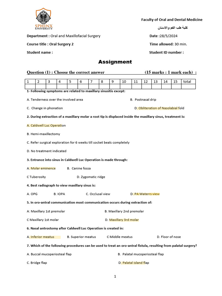 Assignment Copy | Download Free PDF | Human Head And Neck | Surgical ...
