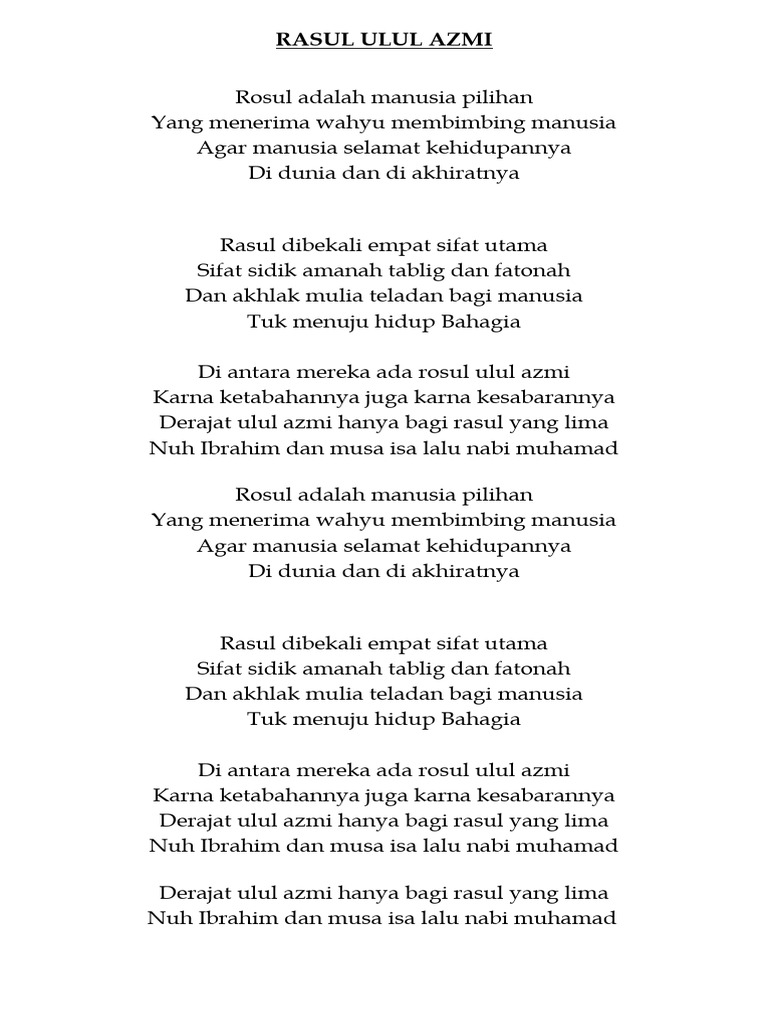 Rasul Ulul Azmi dan Wali Songo | PDF