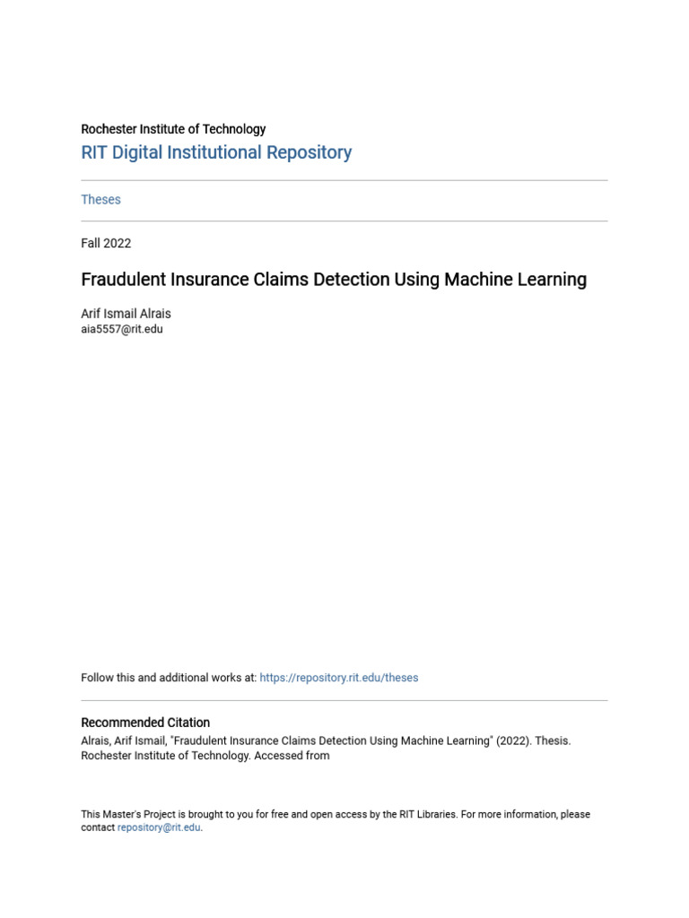 Machine Learning for Insurance Fraud Detection | PDF | Machine Learning ...