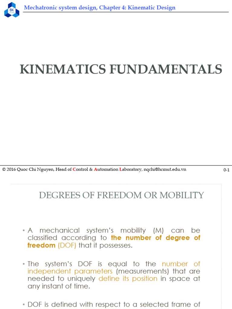 Lec 5 Mechanical Kinematic Design | PDF | Physics | Applied And ...