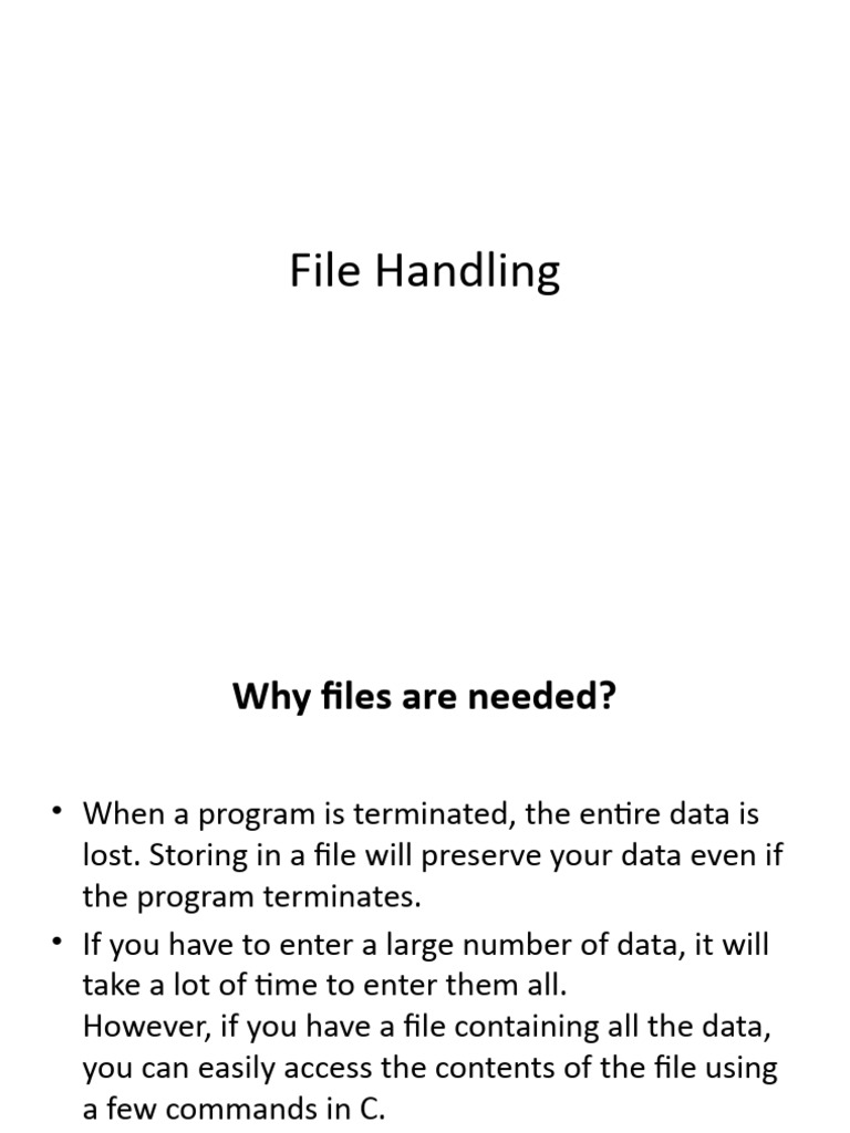 File Handling | PDF | Computer File | Pointer (Computer Programming) File Handling | PDF | Computer File | Pointer (Computer Programming)