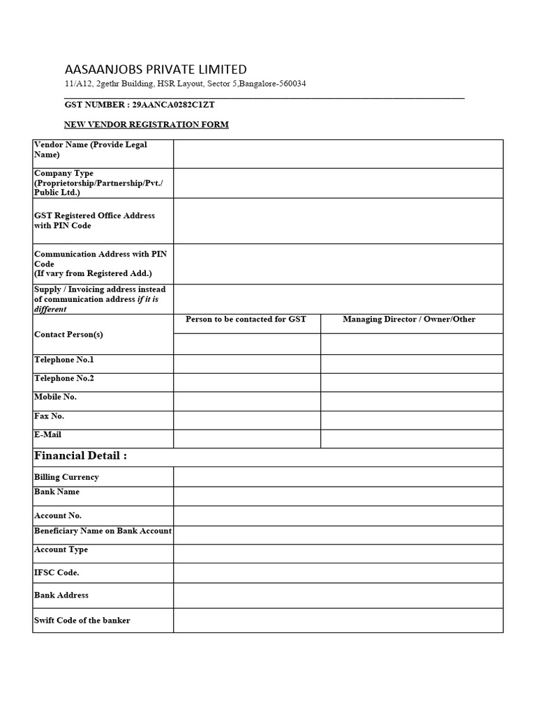 VRF Form For Aasaanjobs | PDF