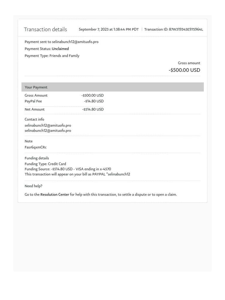 Transaction Details - PayPal | PDF | Finance & Money Management