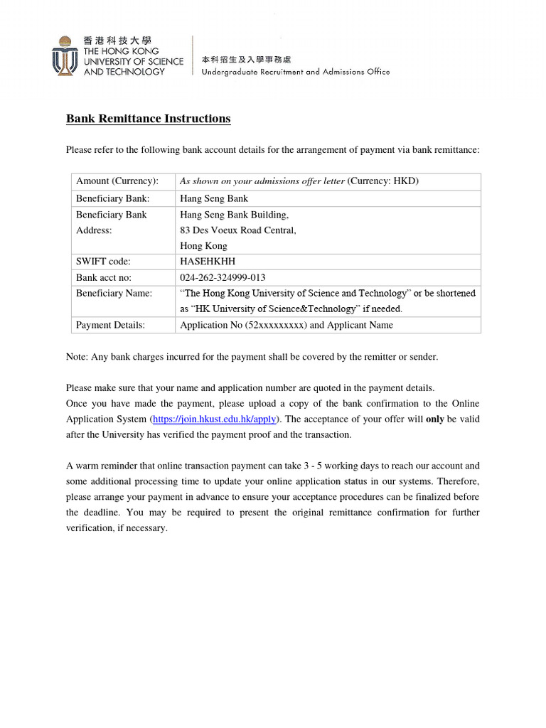 Bank Remittance Instructions | PDF | Finance & Money Management