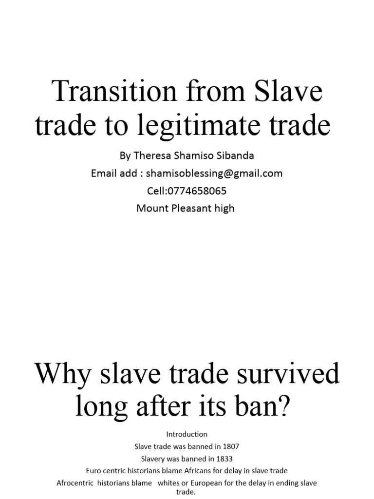 Reasons Why Slave Trade Survived After Its Ban | PDF | Slavery ...