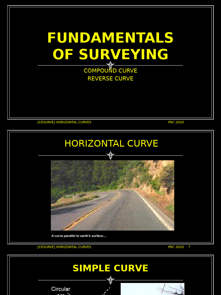 Surveying: Compound and Reverse Curves | PDF | Angle | Tangent