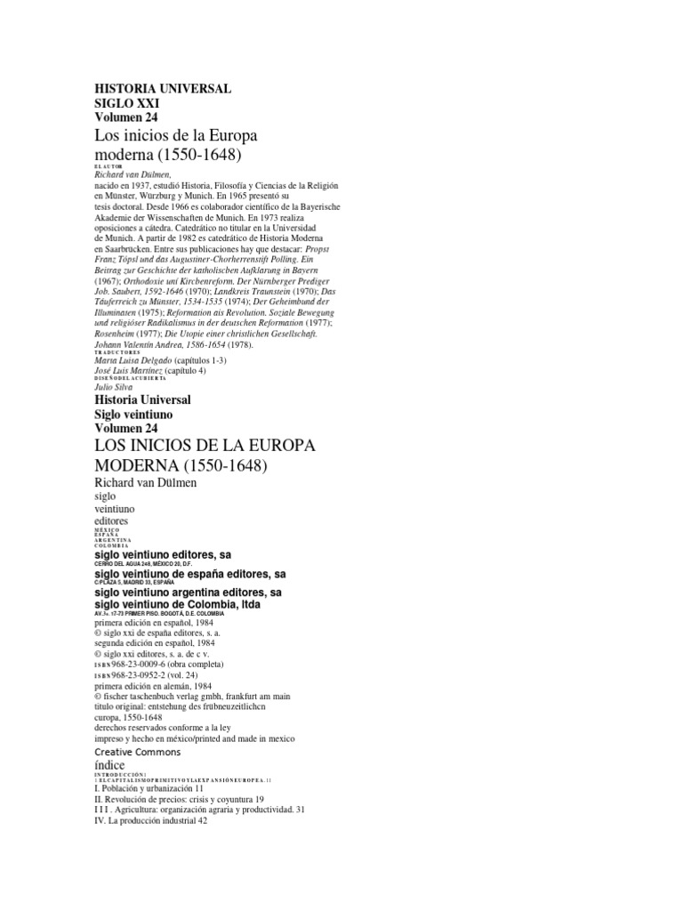 Van Dulmen Cap. 1 - 2 | PDF | Período moderno temprano | Sociedad