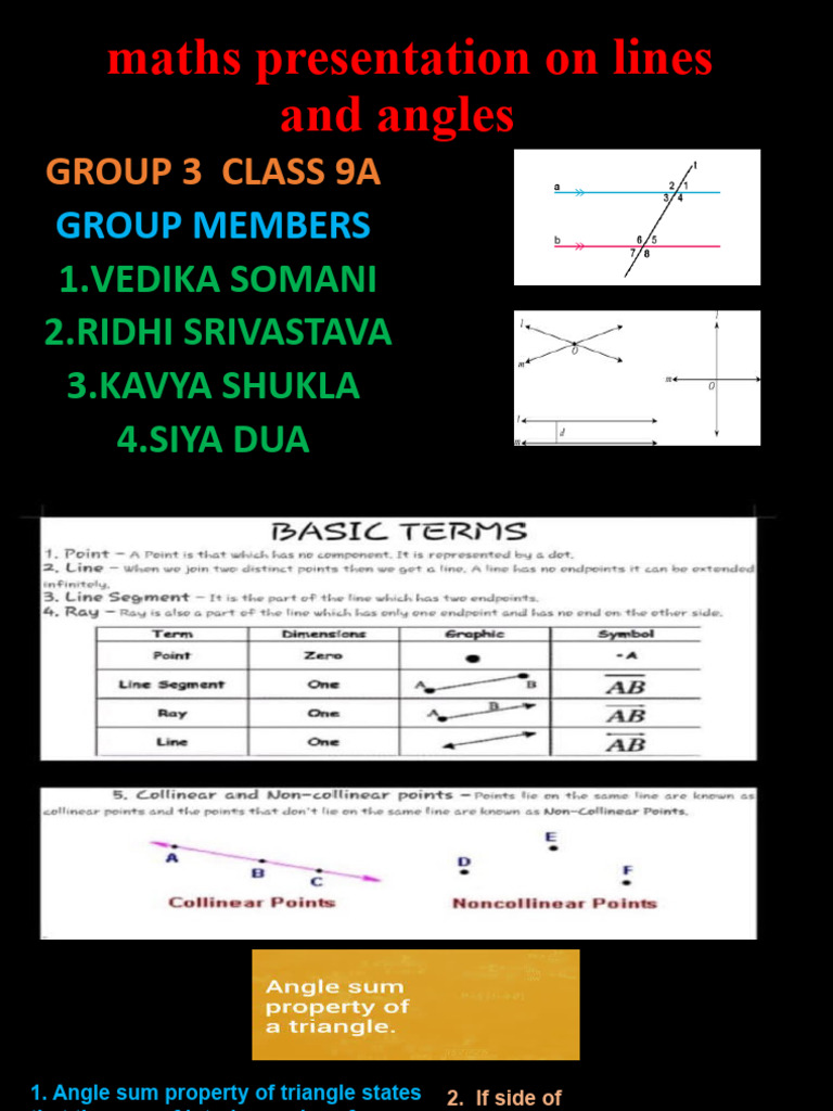 Maths Presentation On Lines and Angles | PDF