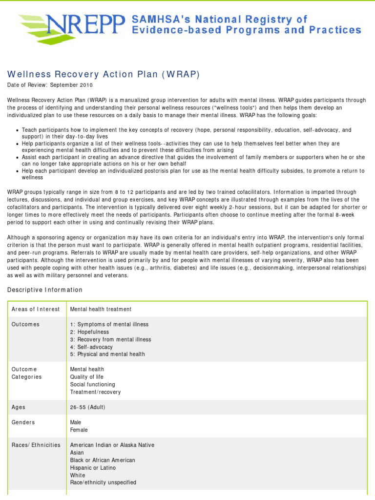 WRAP-2 | Download Free PDF | Mental Health | Mental Disorder