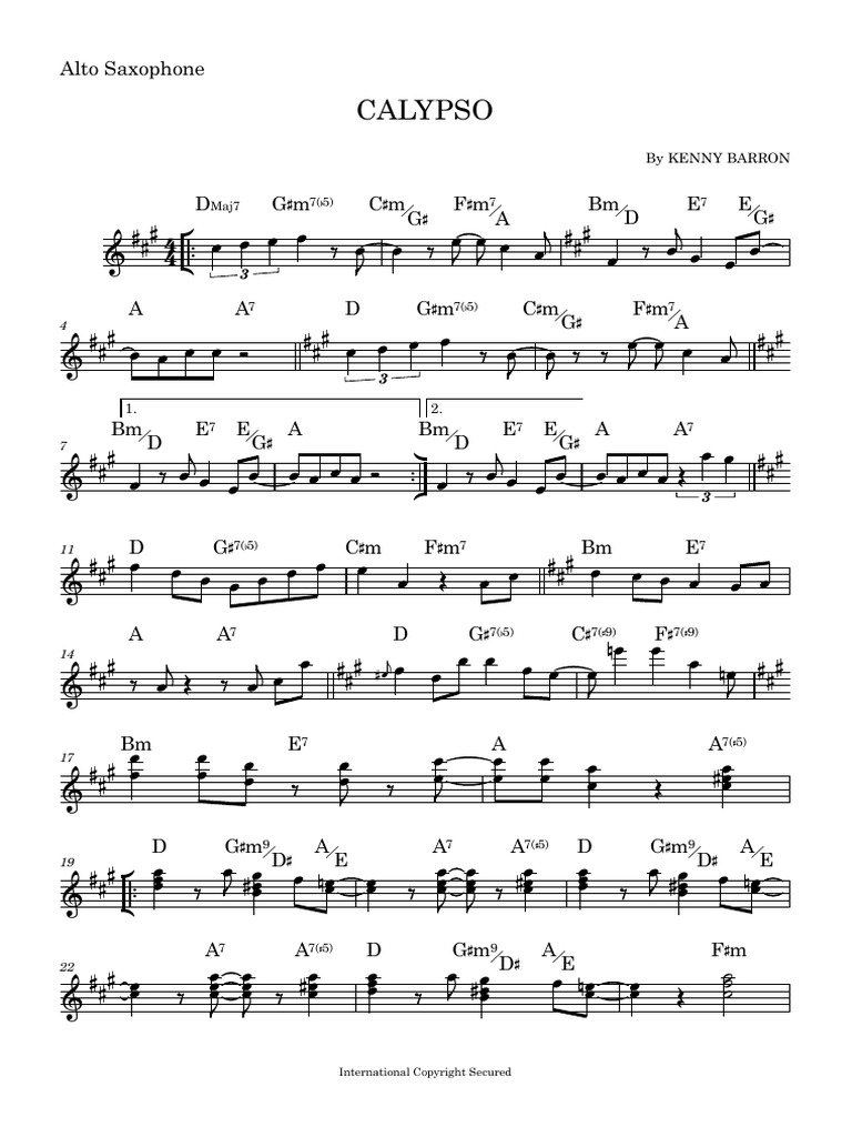 calypso alt | PDF | Saxophone