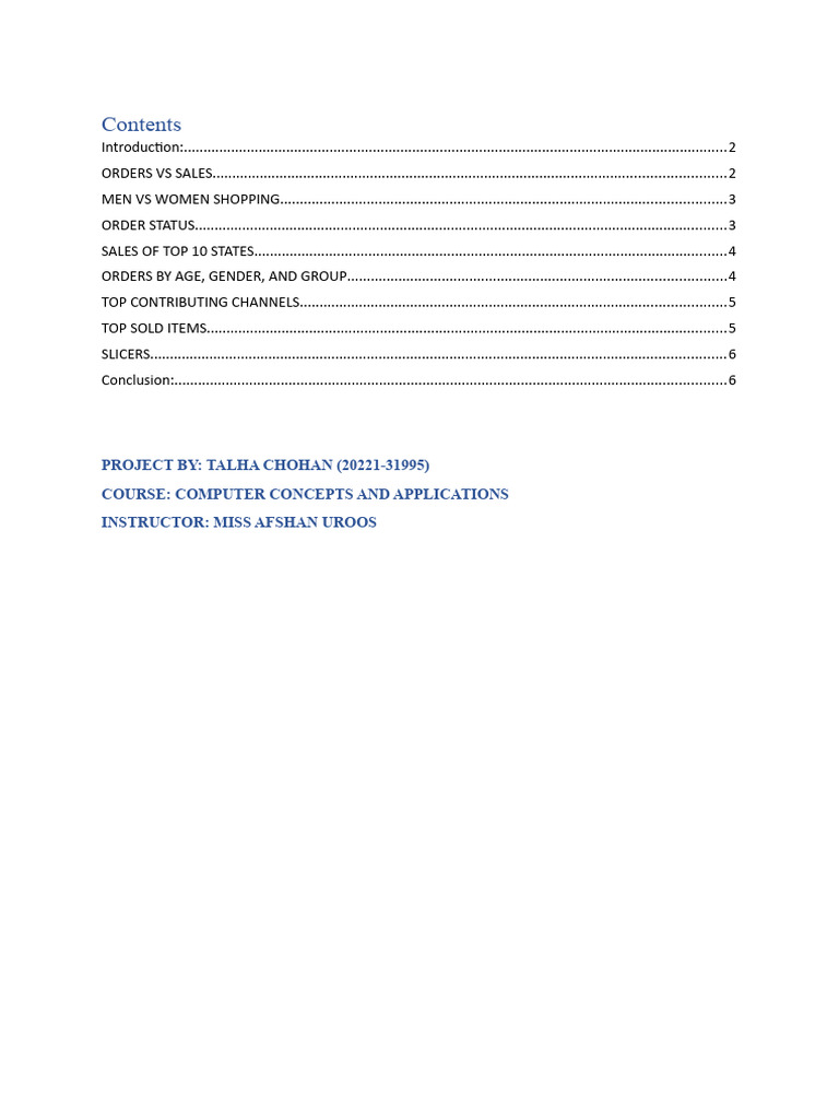 Cca Final Report | PDF | Retail | Sales