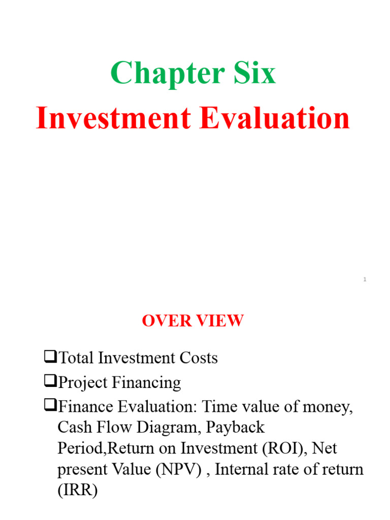 Investment Evaluation New | PDF | Internal Rate Of Return | Net Present ...