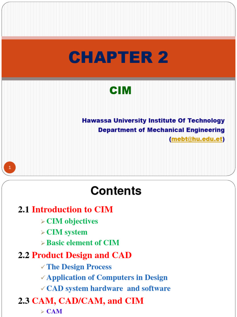 Cim Lecture Two | PDF | Computer Aided Design | Engineering