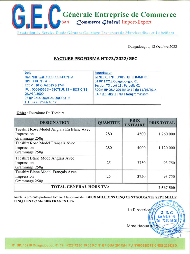 F. Proforma Gec | PDF