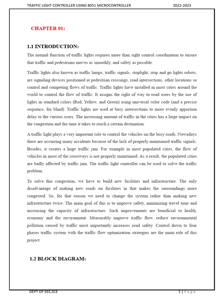 Report of Traffic Light Controller | PDF | Arduino | Traffic