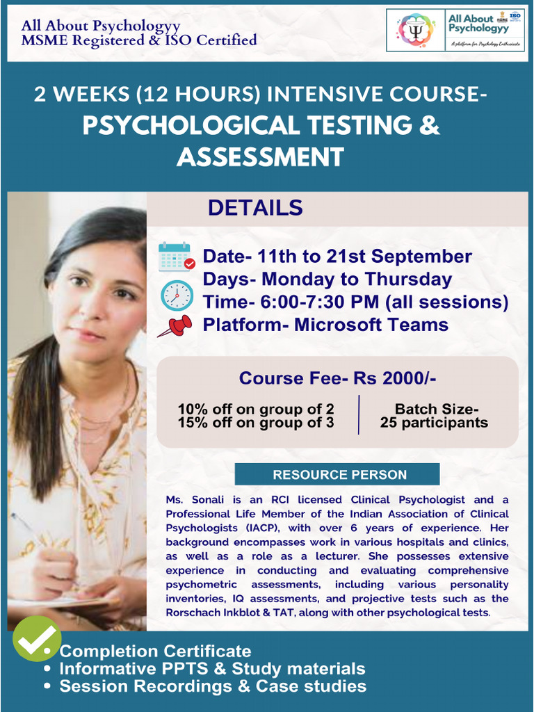 Psychological Testing Course | PDF