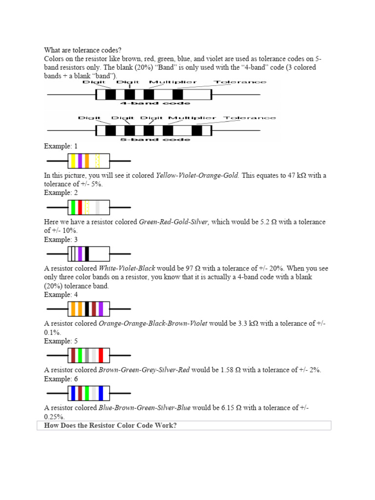 What Are Tolerance Codes | PDF | P–N Junction | Diode