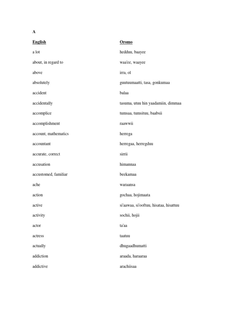 Galmee Jechoota Afaan Oromoo | PDF | Nature