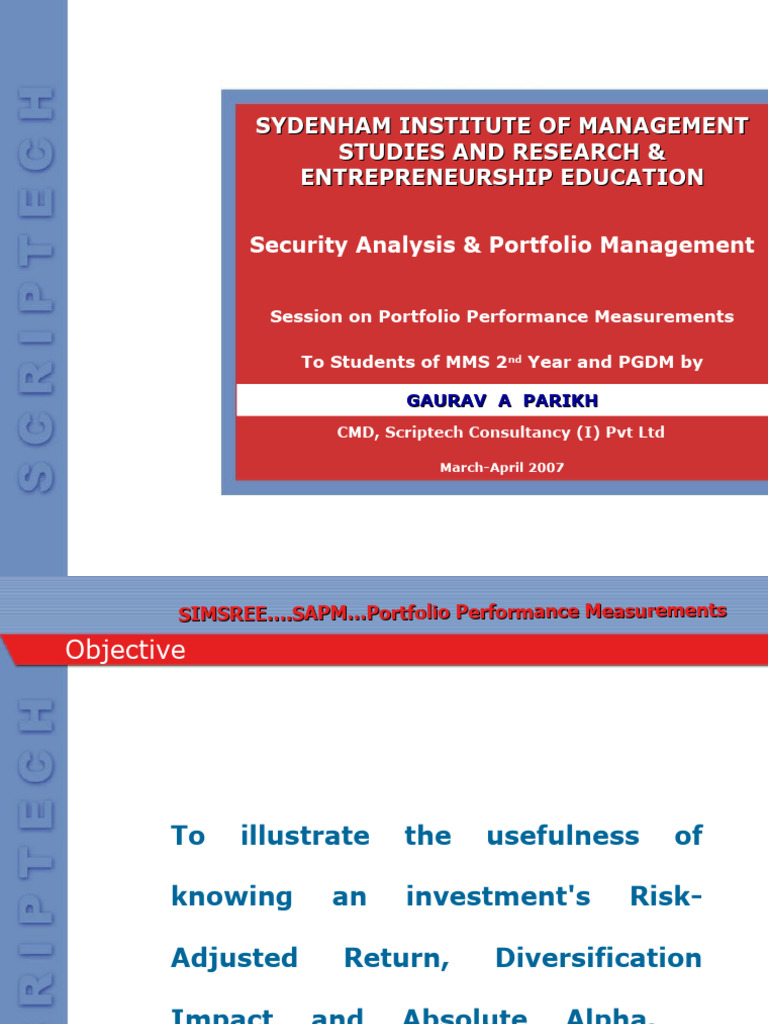 Portfolio Performance Measurement Insights | PDF | Sharpe Ratio ...