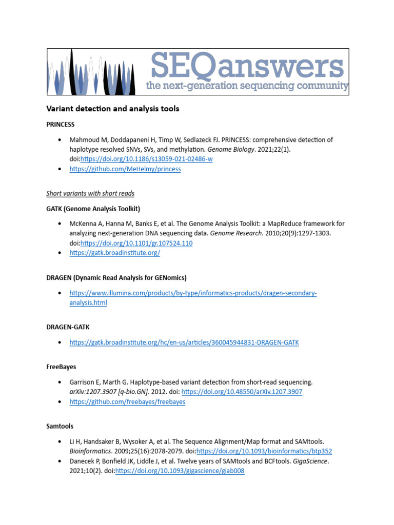 Sequencing Analysis Tools2 | PDF | Mathematical And Theoretical Biology ...