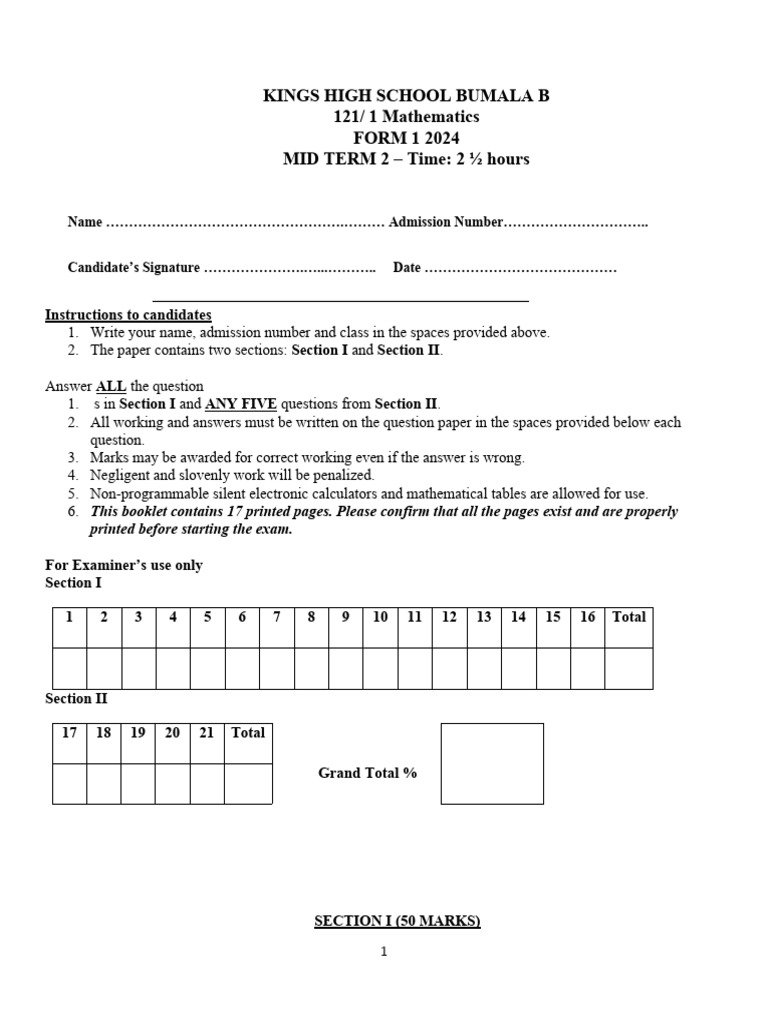 Mathematics - Mathematics - Question Paper | PDF | Elementary ...