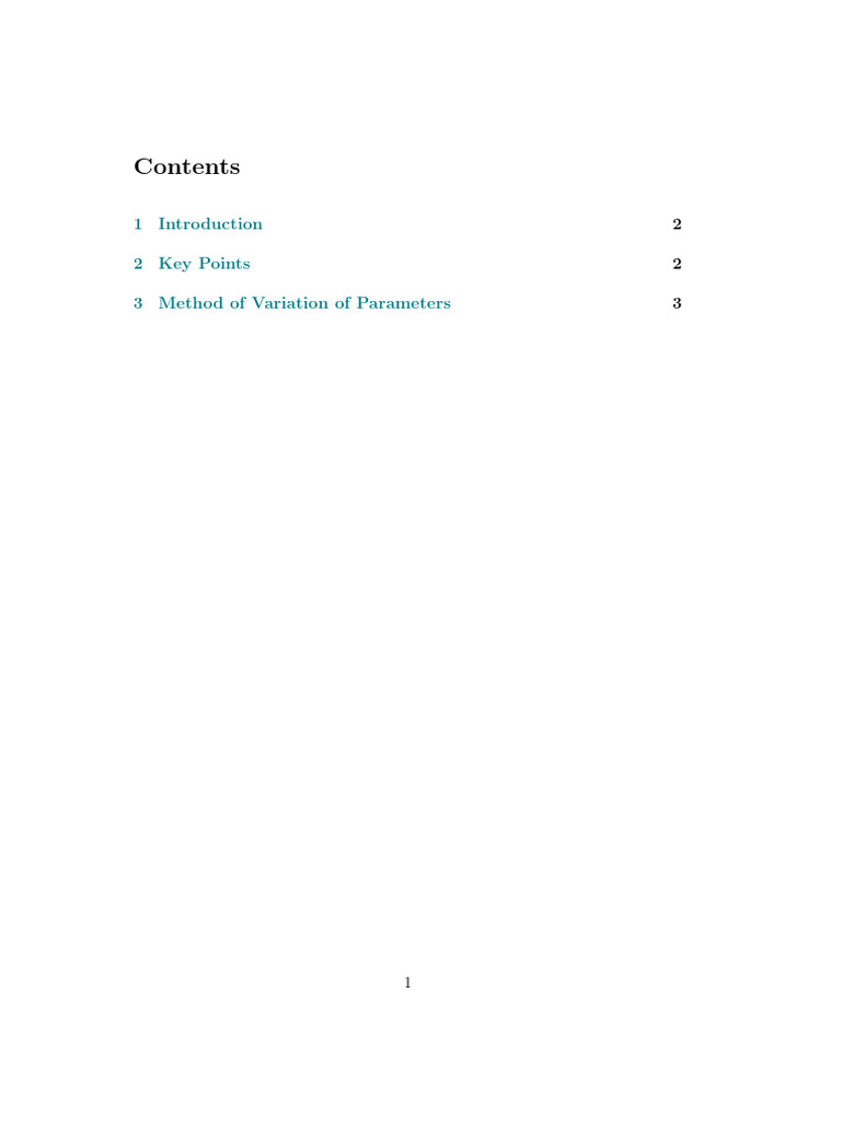 Variation of Parameters | PDF | Ordinary Differential Equation | Mathematical Concepts