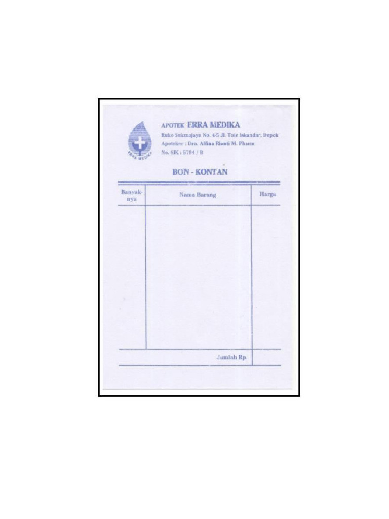 Bon Apotik | PDF