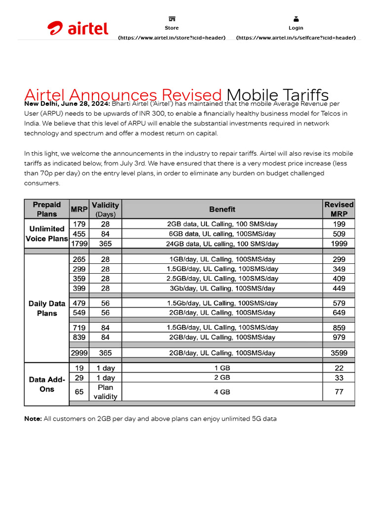 airtel_plan | PDF | Computing | Telecommunications