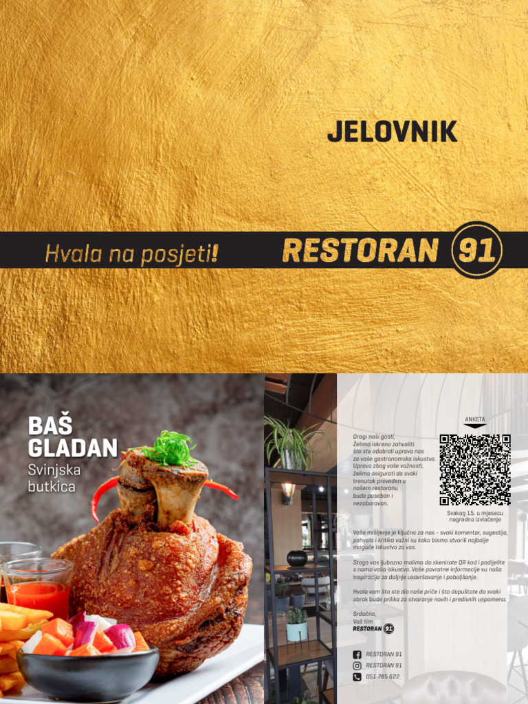 Jelovnik RESTORAN 91 | PDF