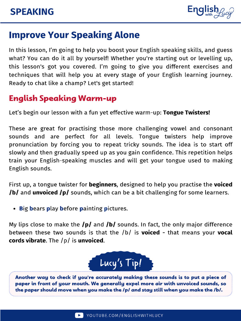 Eng With Lucy-speaking | PDF