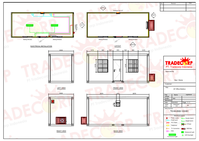 Drawing 20' Office Modbox | PDF | Manufactured Goods