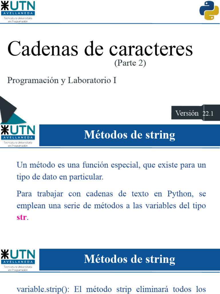 Cadenas (Parte 2) | PDF | Cadena (informática) | Python (lenguaje de programación)