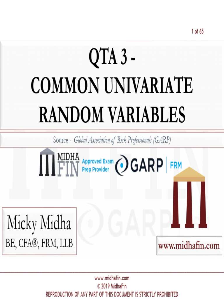 QTA 3 - Common Univariate Random Variables | PDF | Probability Distribution | Normal Distribution