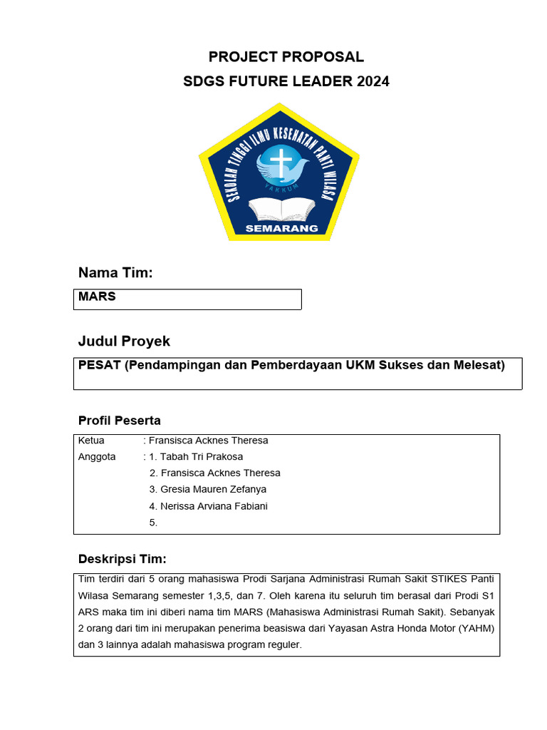 Revisi Proposal SDGS Tim MARS 2024 | PDF