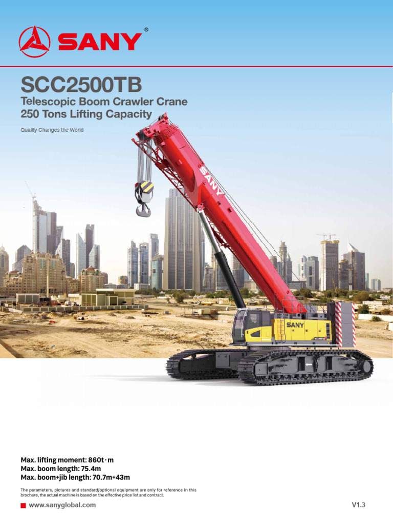 Sany Crane-Brochure SCC2500TB | PDF | Crane (Machine) | Pump