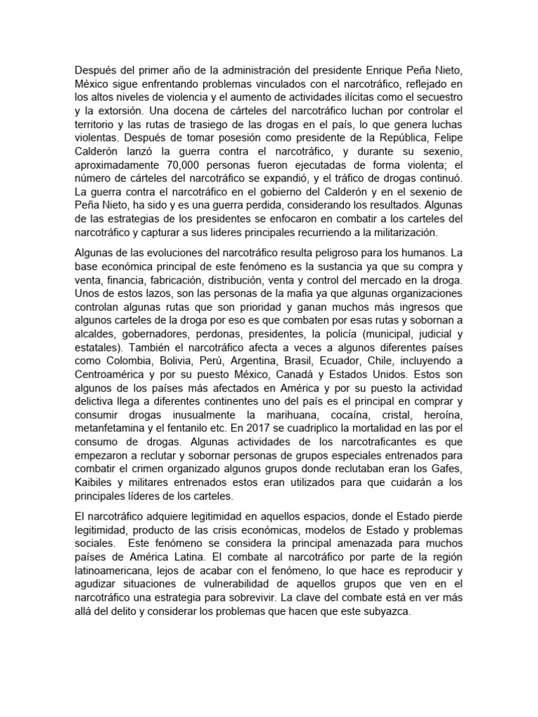 Documento | PDF | Comercio ilegal de drogas | Guerra Mexicana contra las Drogas