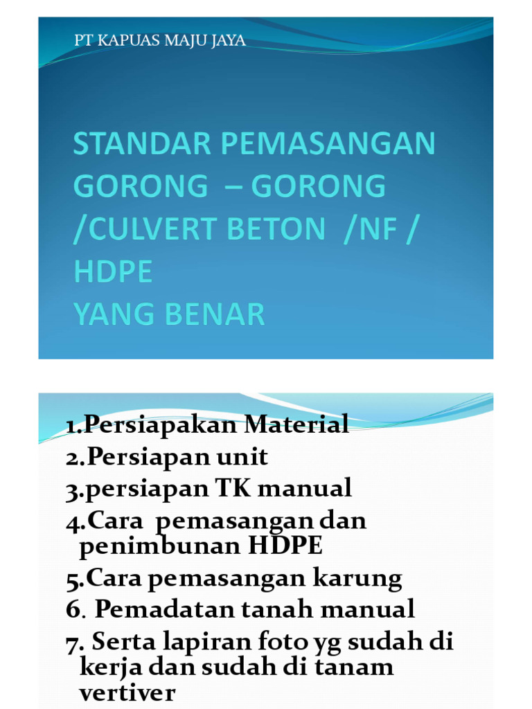 Standar Pemasangan Gorong-Gorong | PDF Standar Pemasangan Gorong-Gorong | PDF