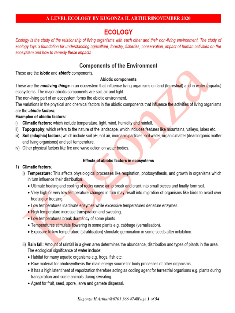 A Level Ecology | PDF | Food Web | Ecosystem