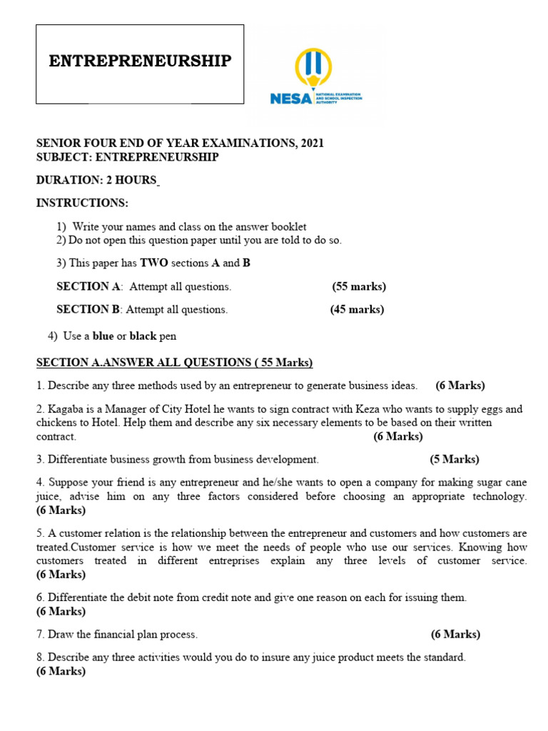 Entrepreneurship Exam of The Third Term 2021 For S5 | PDF | Taxes ...